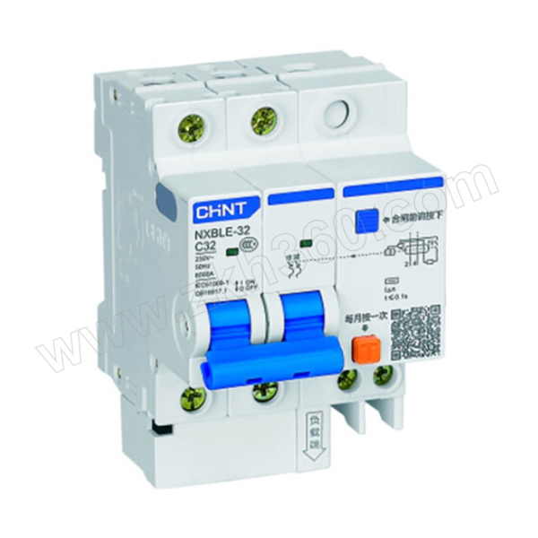 CHINT/正泰 NXBLE-32系列剩余电流动作断路器 NXBLE-32 2P C32 30mA 6KA C脱扣 额定电流32A 漏电电流30mA 1个【多少钱 规格参数 图片 采购】-震坤行