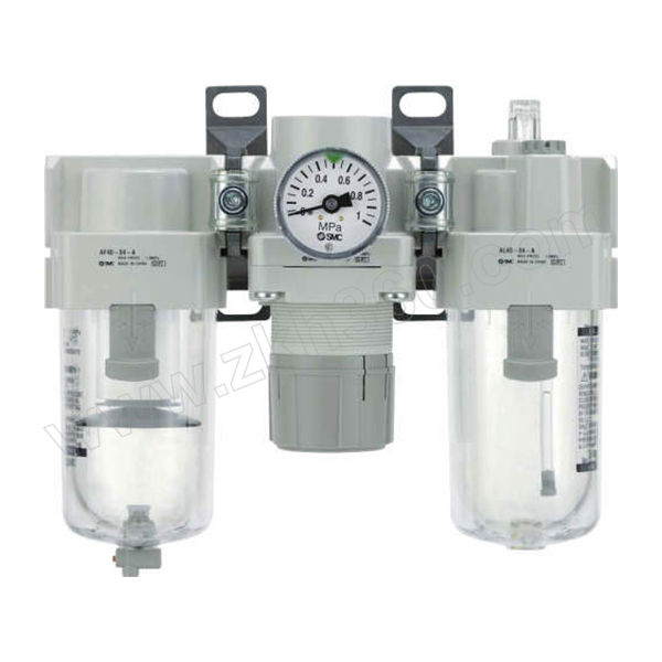 SMC AC系列空气组合三联件 AC40-04D-B 过滤精度5μm 压力范围0.05~0.7MPa 接口Rc1/2 自动排水式 1个【多少钱 ...